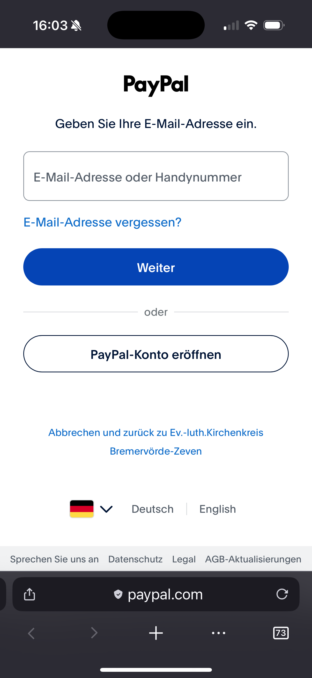 Online Spenden per Smartphone